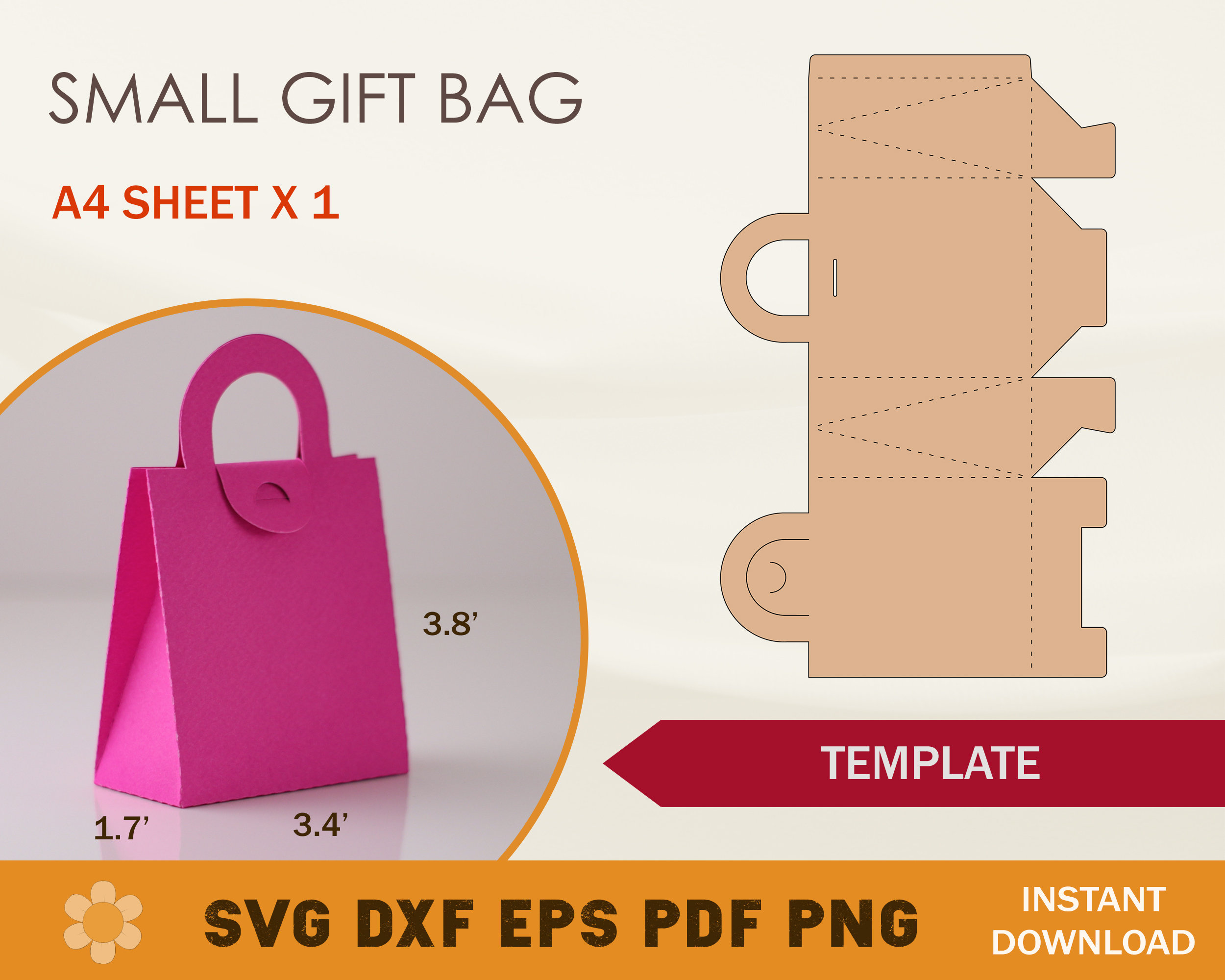 Gift Bag Template Gift Bag SVG Gift Box SVG Favor Box SVG - Etsy