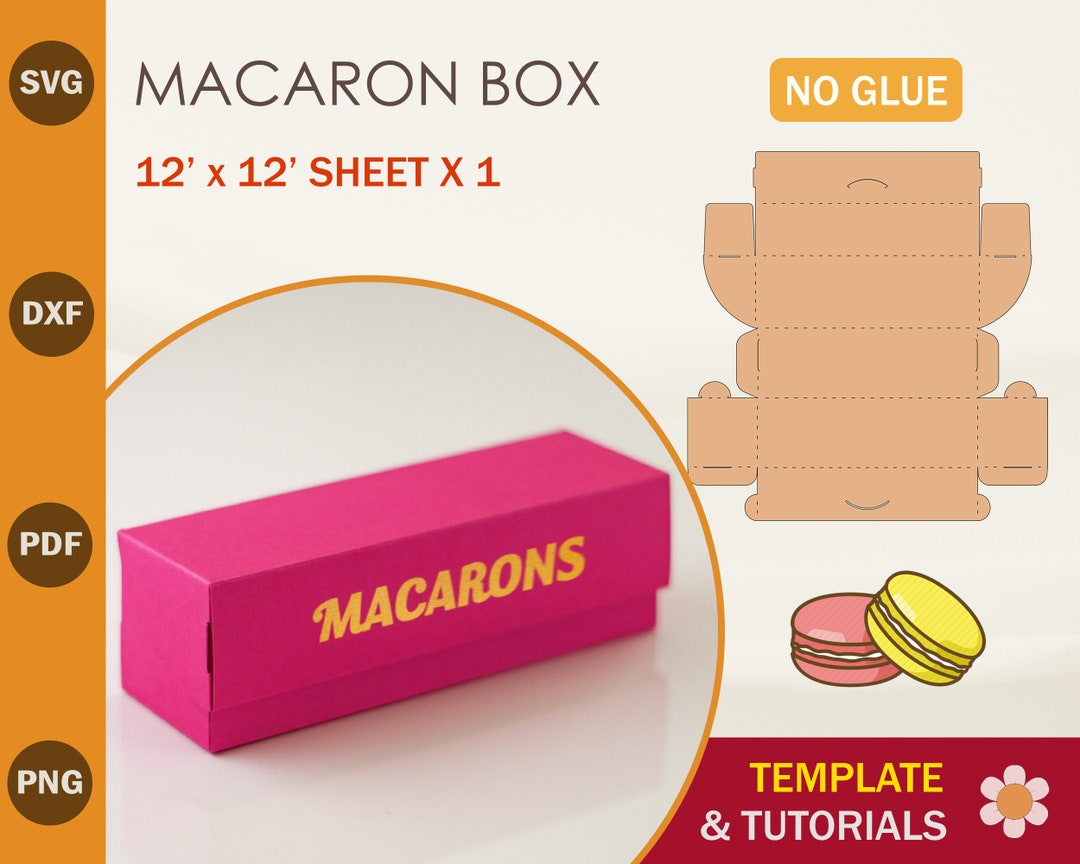 Macaron Box SVG Template, Cookie Box Template, Cricut Cut Files ...