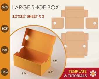 Sneaker Shoe Box SVG, Shoebox Template, Cricut or Silhouette Cut File ...