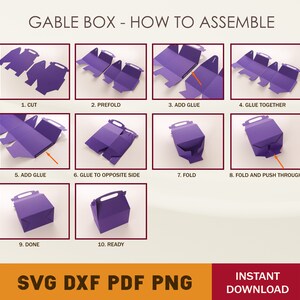 Gable Box SVG Template, Box With Handle Template, Favor Box Template ...