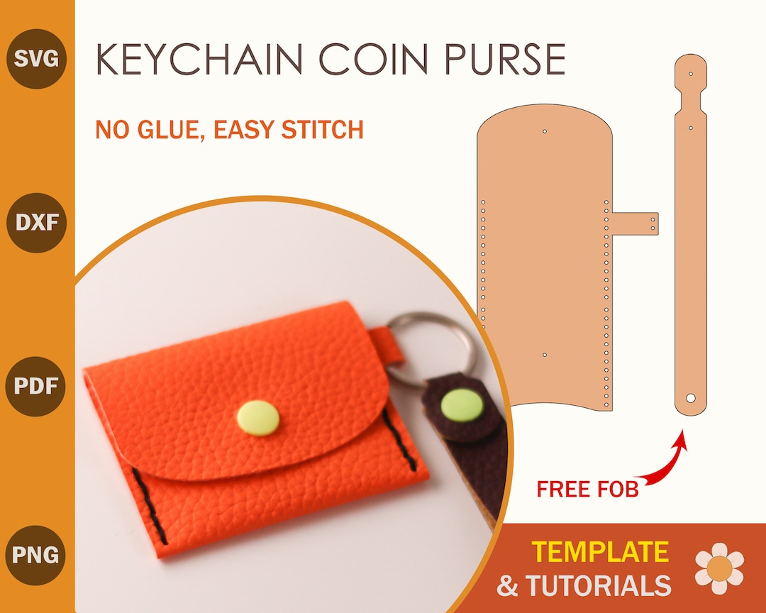 Keychain Coin Purse SVG Template, Key Fob SVG, Cricut Cut Files ...