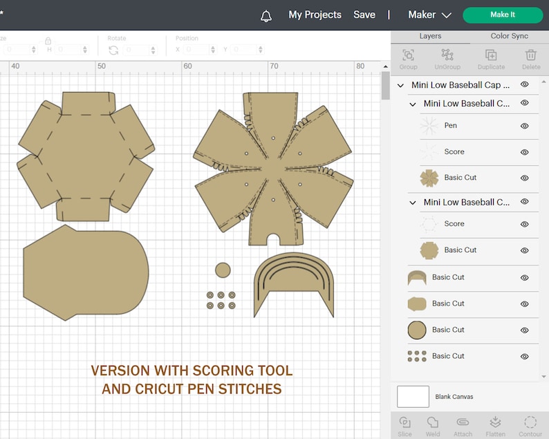 Mini Baseball Cap Box SVG Template: Cricut & Silhouette Cut Files ...