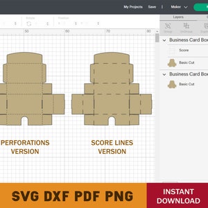 Business Card Box SVG Template, Business Card Dispenser, Cricut Cut ...