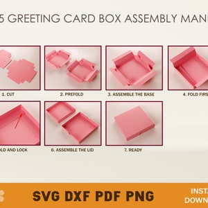 5x5 Greeting Card Box SVG Template: Cricut & Silhouette Cut Files ...