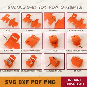 15oz Mug Chest Box Template, Mug Box SVG, Cricut Cut Files, Silhouette ...
