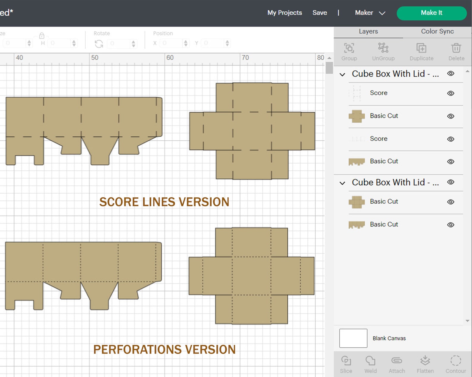 Box With Lid SVG Template Cube Box SVG Square Box SVG | Etsy UK