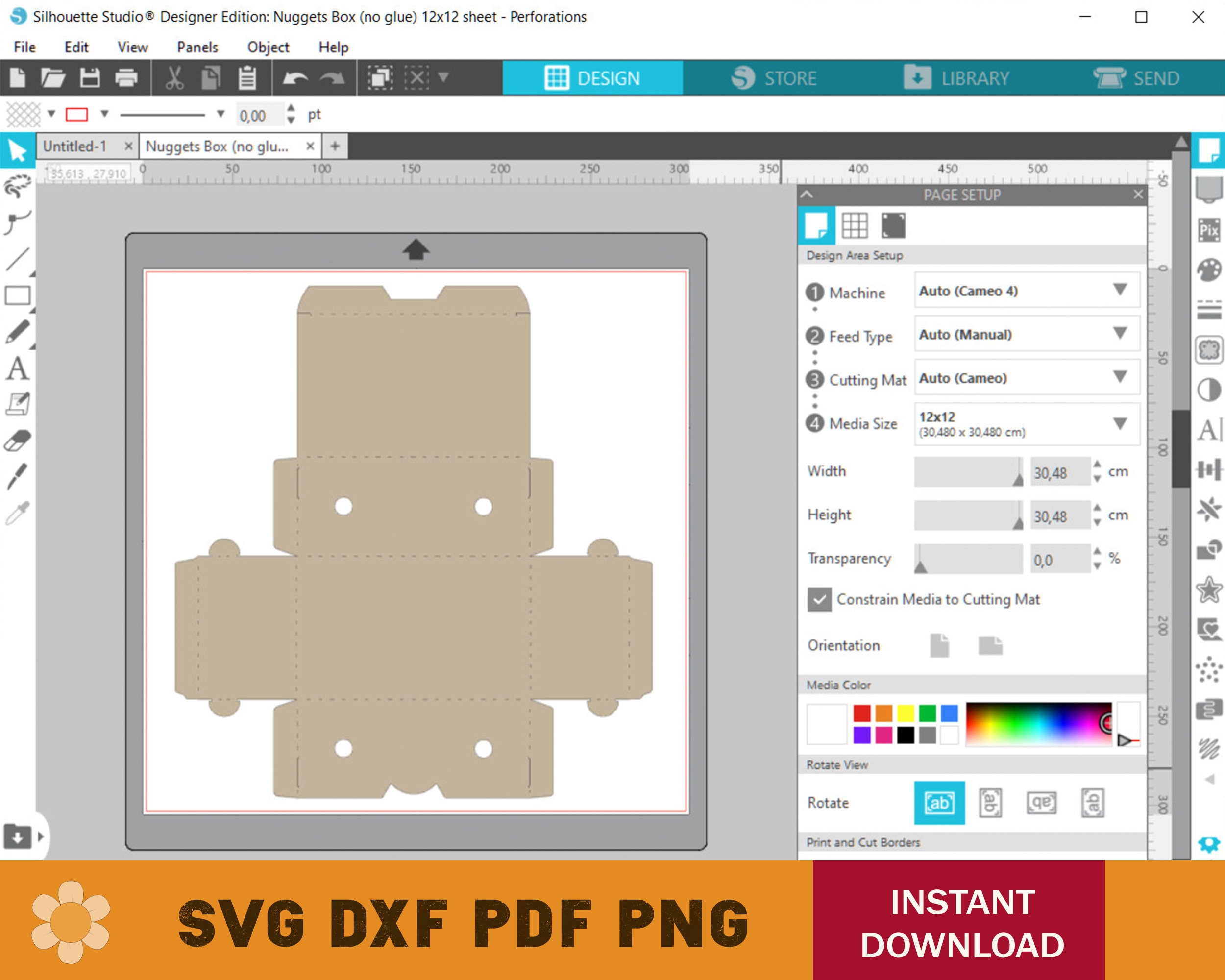 Nuggets Box SVG Template: No Glue, Cricut & Silhouette Cut Files ...