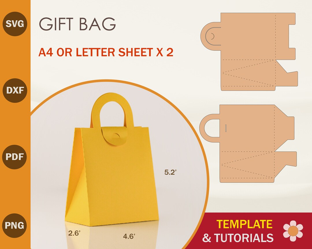 Gift Bag SVG Template, Gift Box SVG, Favor Box SVG, Cricut Cut Files ...