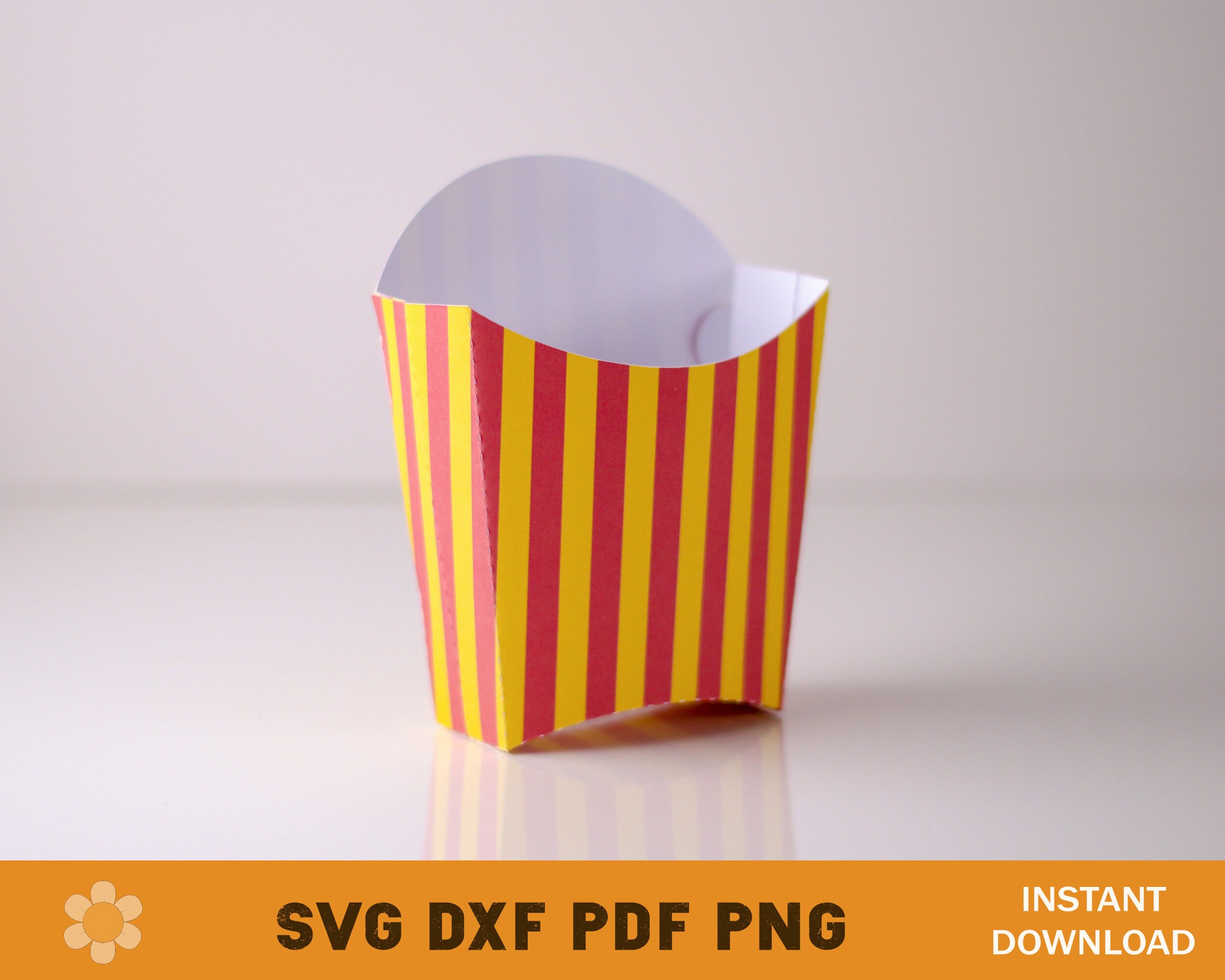 French Fry Box SVG Fried Potato Box Template Snack Box SVG - Etsy