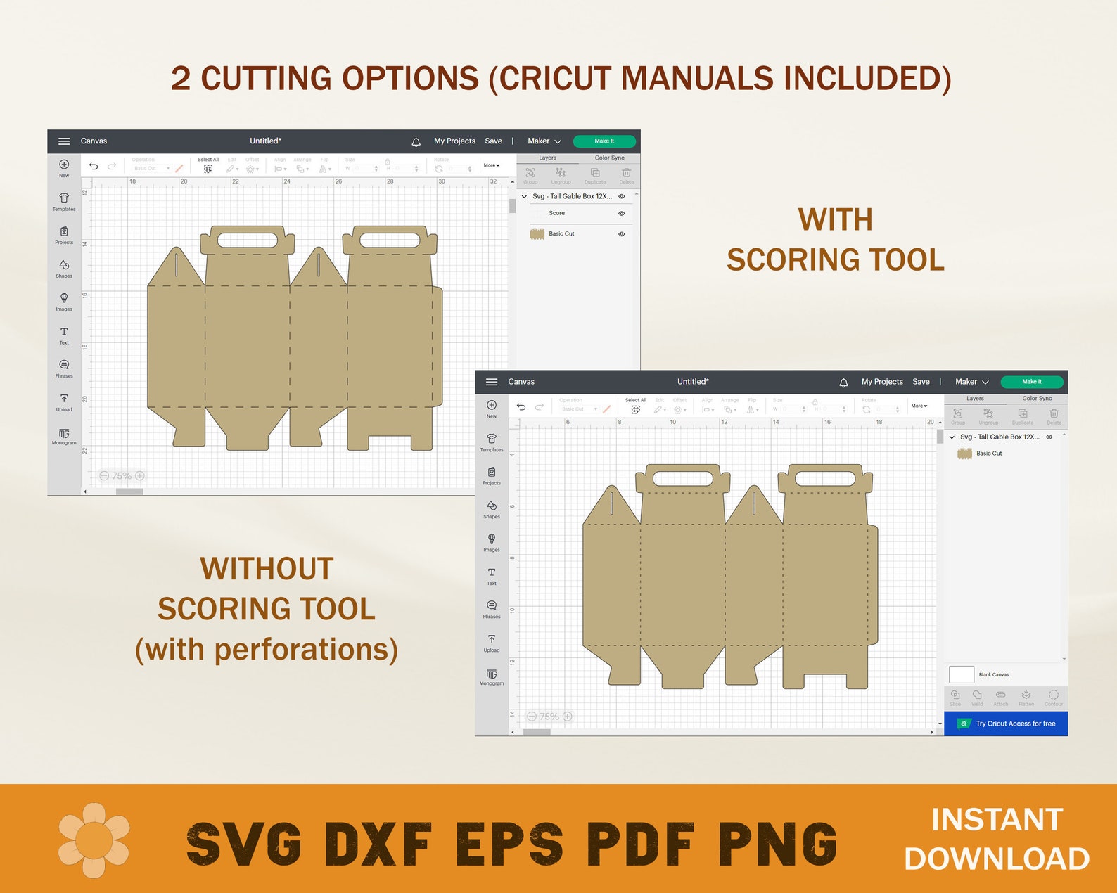 Tall Box SVG Template Gable Box Template Candy Box Cricut - Etsy