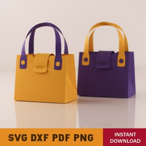 Handbag Box SVG Template: Mini Purse Favor Box, Cricut, Silhouette Cut ...