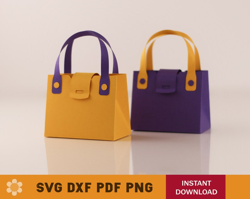 Handbag Box SVG Template: Mini Purse Favor Box, Cricut, Silhouette Cut ...