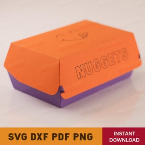 Nuggets Burger Box SVG Template, Chicken Nuggets Box, Cricut Cut Files ...