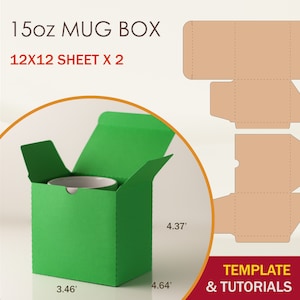 15oz Mug Box SVG Template, Mug Box SVG, Mug Box DXF, Cricut Cut Files ...
