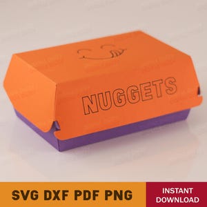 Nuggets Burger Box SVG Template, Chicken Nuggets Box, Cricut Cut Files ...