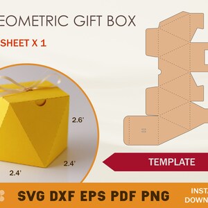 Geometric Box SVG Geometric Box Template Favor Box SVG - Etsy