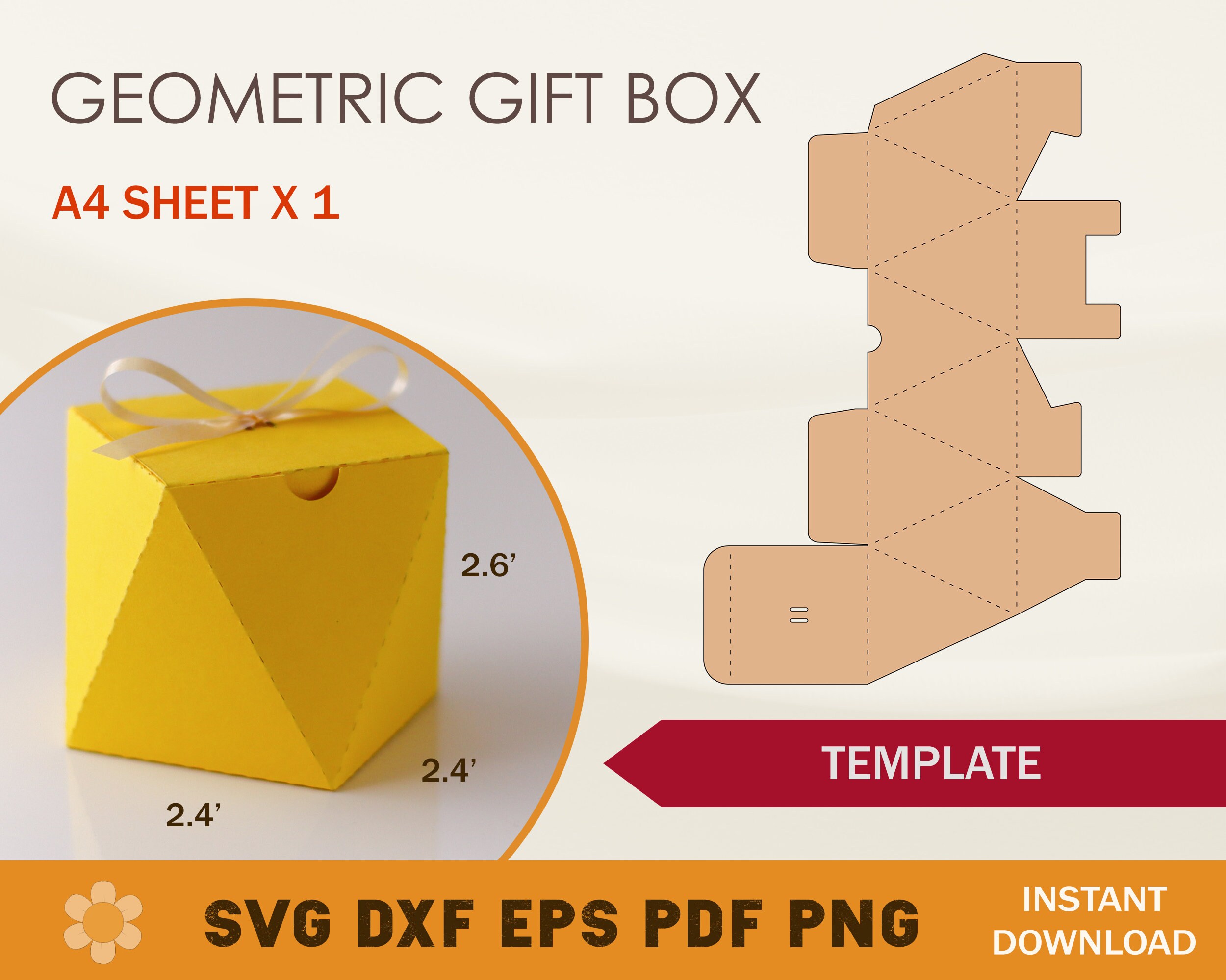 Geometric Box SVG Geometric Box Template Favor Box SVG - Etsy