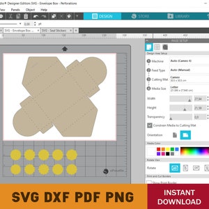 Envelope Gift Box SVG Template: Favor Box, Cricut, Silhouette Cut Files ...