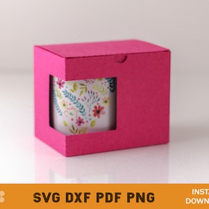 11oz Mug Box Template With Window, Mug Box SVG, Cricut Cut Files ...