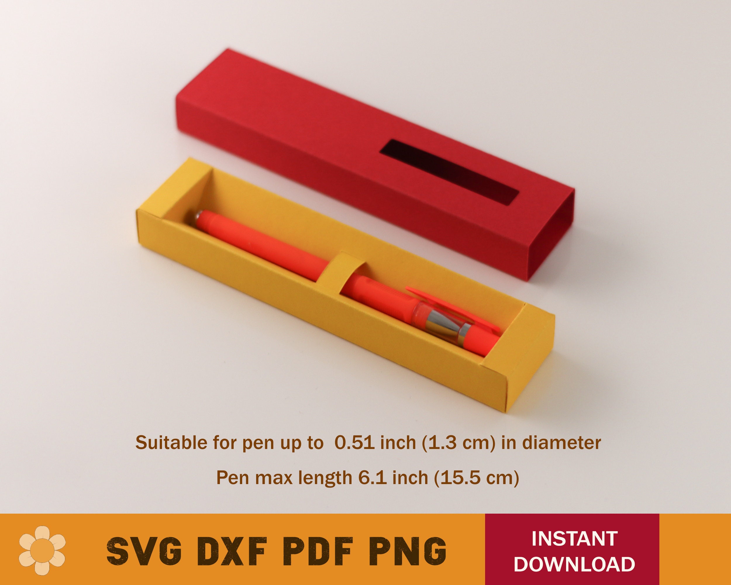 Pen Drawer Box Template: SVG, Cricut, Silhouette Cut Files (digital ...