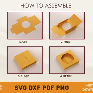 3.5 Inch Coaster Box Template, Cup Coaster Box SVG, Ornament Box SVG ...