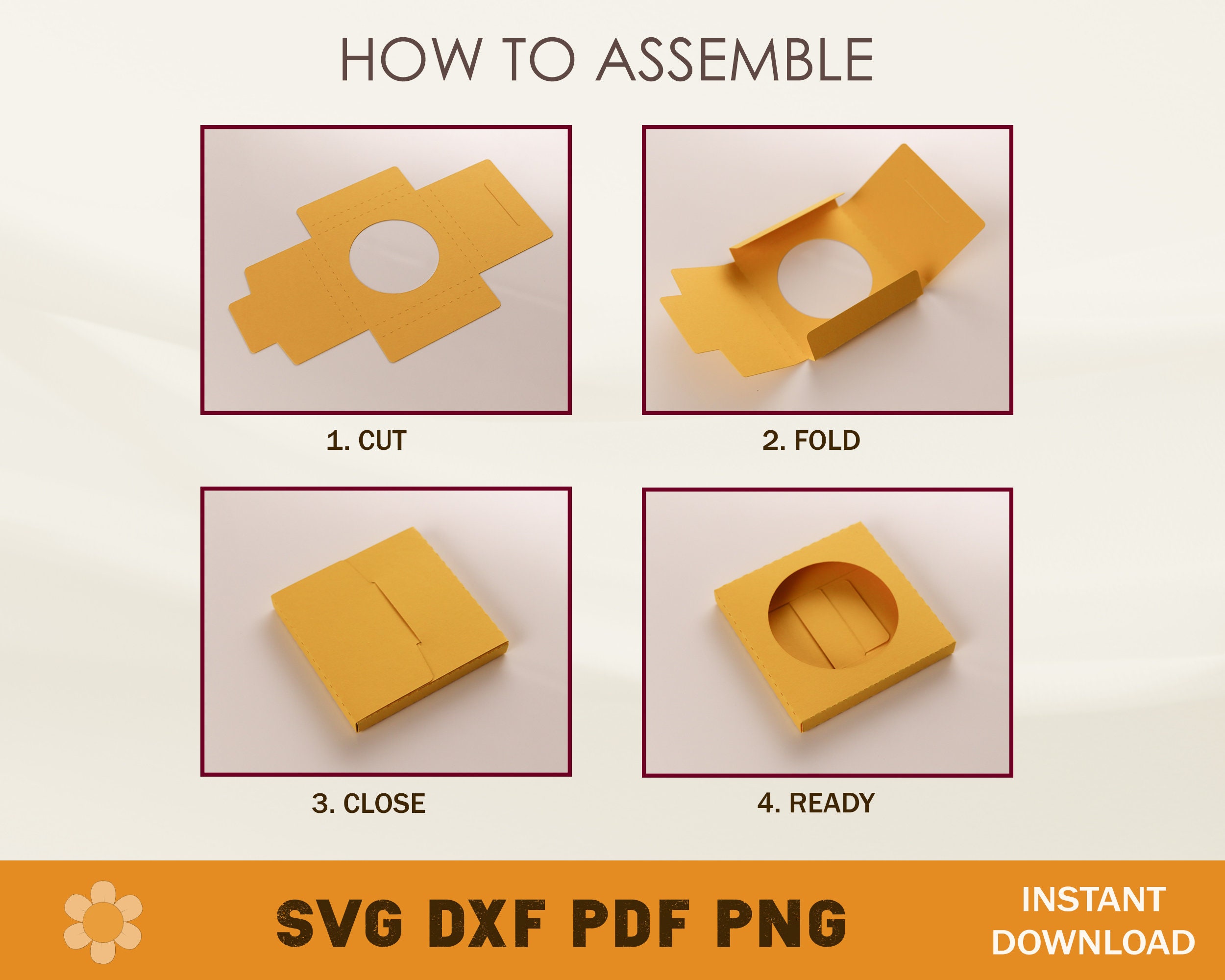 3.5 Inch Coaster Box Template Cup Coaster Box SVG Ornament - Etsy UK