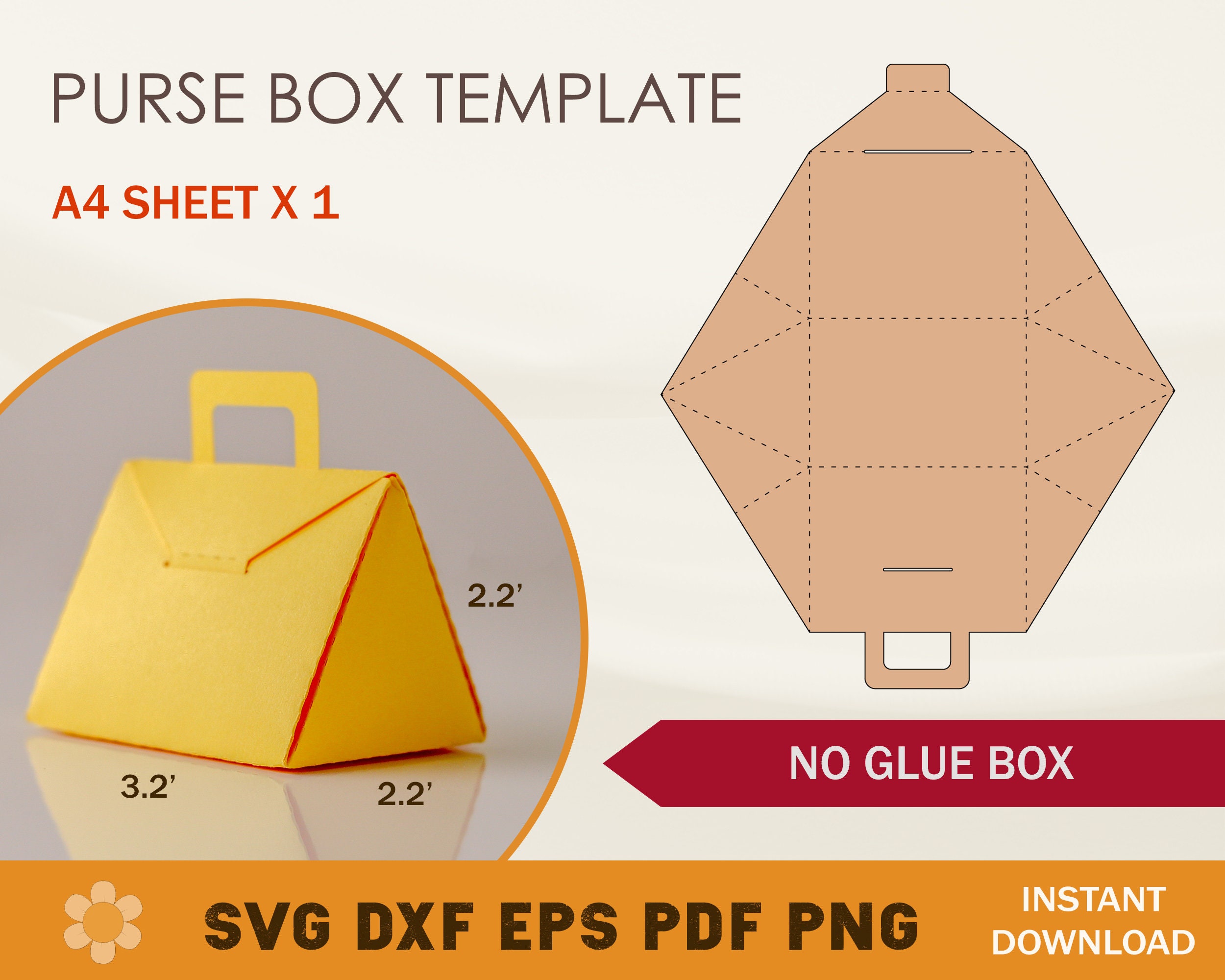Gift Box SVG Box SVG Box Template Purse Box Box Template | Etsy UK