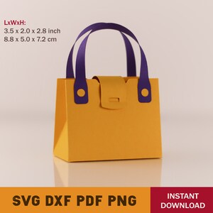 Handbag Box SVG Template: Mini Purse Favor Box, Cricut, Silhouette Cut ...