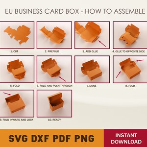 EU UK Business Card Box SVG Template, Business Card Holder, Cricut Cut ...