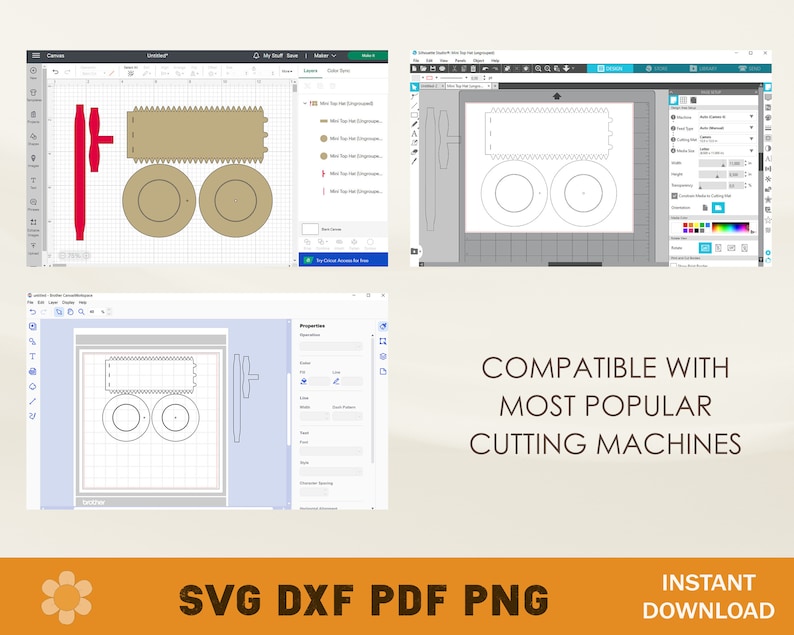 Mini Top Hat SVG Template: Paper Cylinder Hat (digital Download) - Etsy