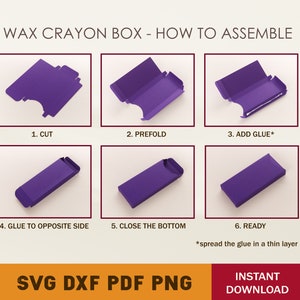Crayon Box SVG Template, Large Crayon Box Template, Crayon Favor Box ...