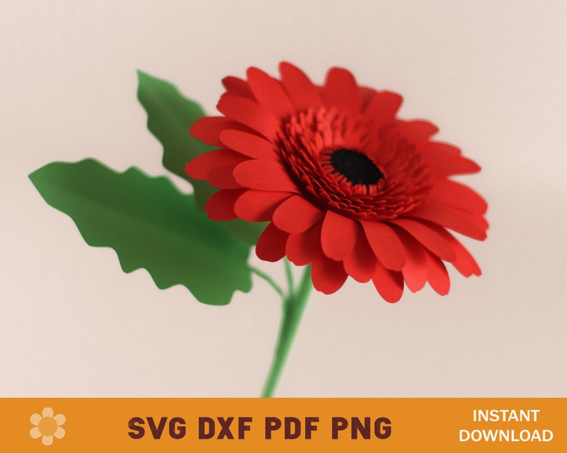 Paper Gerbera SVG Template, Paper Flower Template, DIY Paper Flower ...