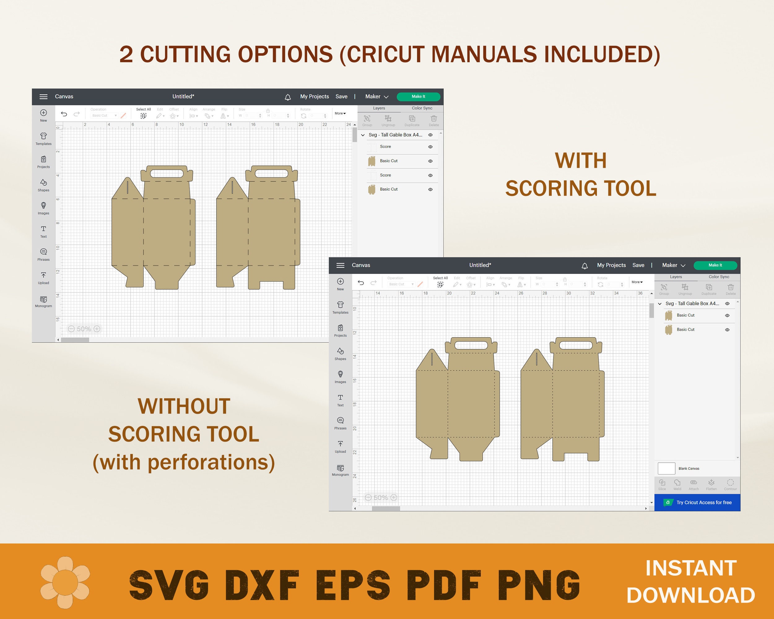 Tall Gable Box SVG Template Gable Box Template Favor Box - Etsy