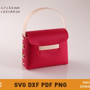 Faux Leather Mini Purse SVG Template: DIY Craft, Cricut, Silhouette Cut ...
