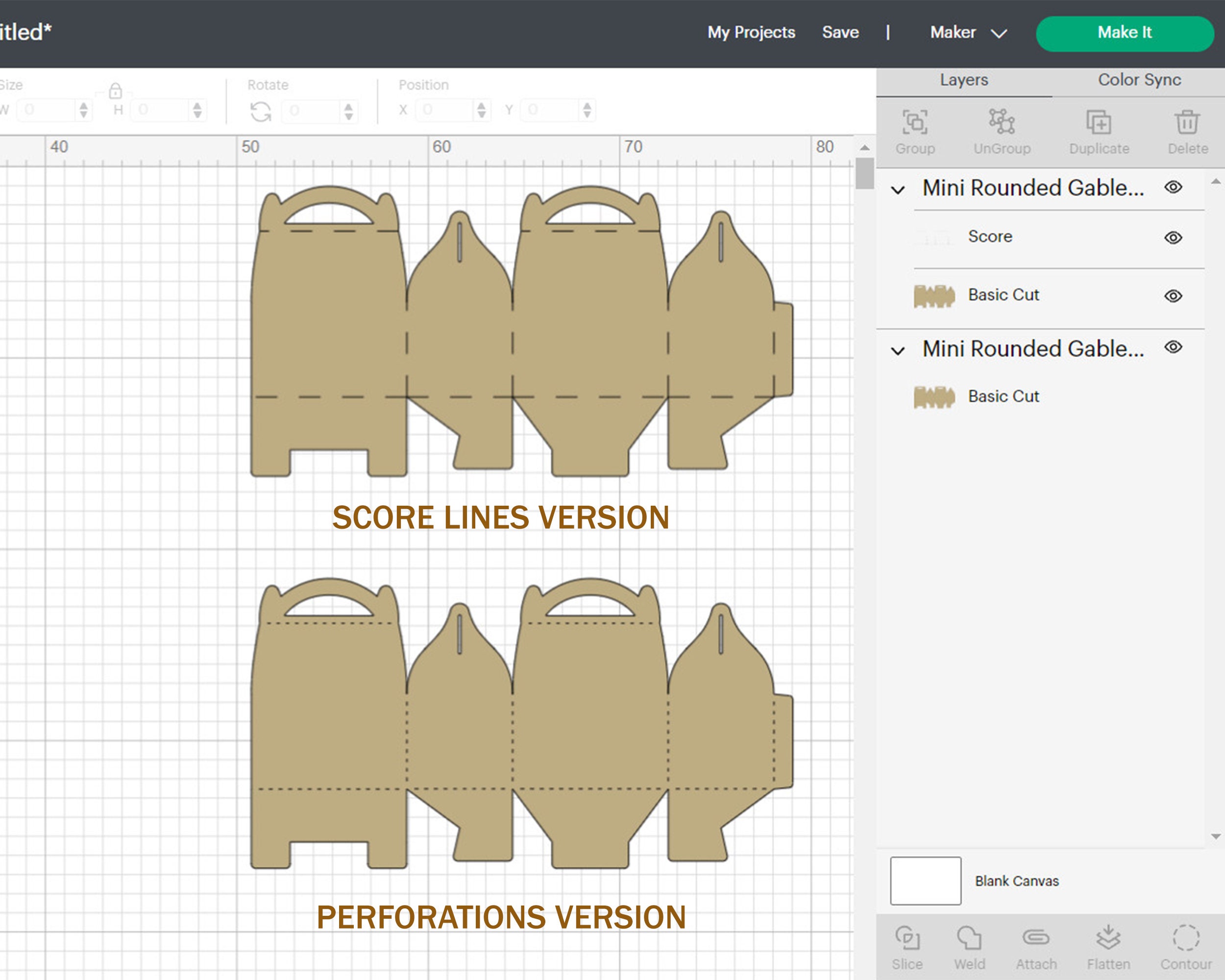 Mini Gable Box SVG Template Favor Box Template Rounded Gable | Etsy UK