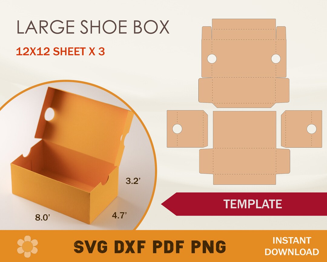 Shoe Box SVG Template Large Shoe Box Sneaker Box Template - Etsy Australia