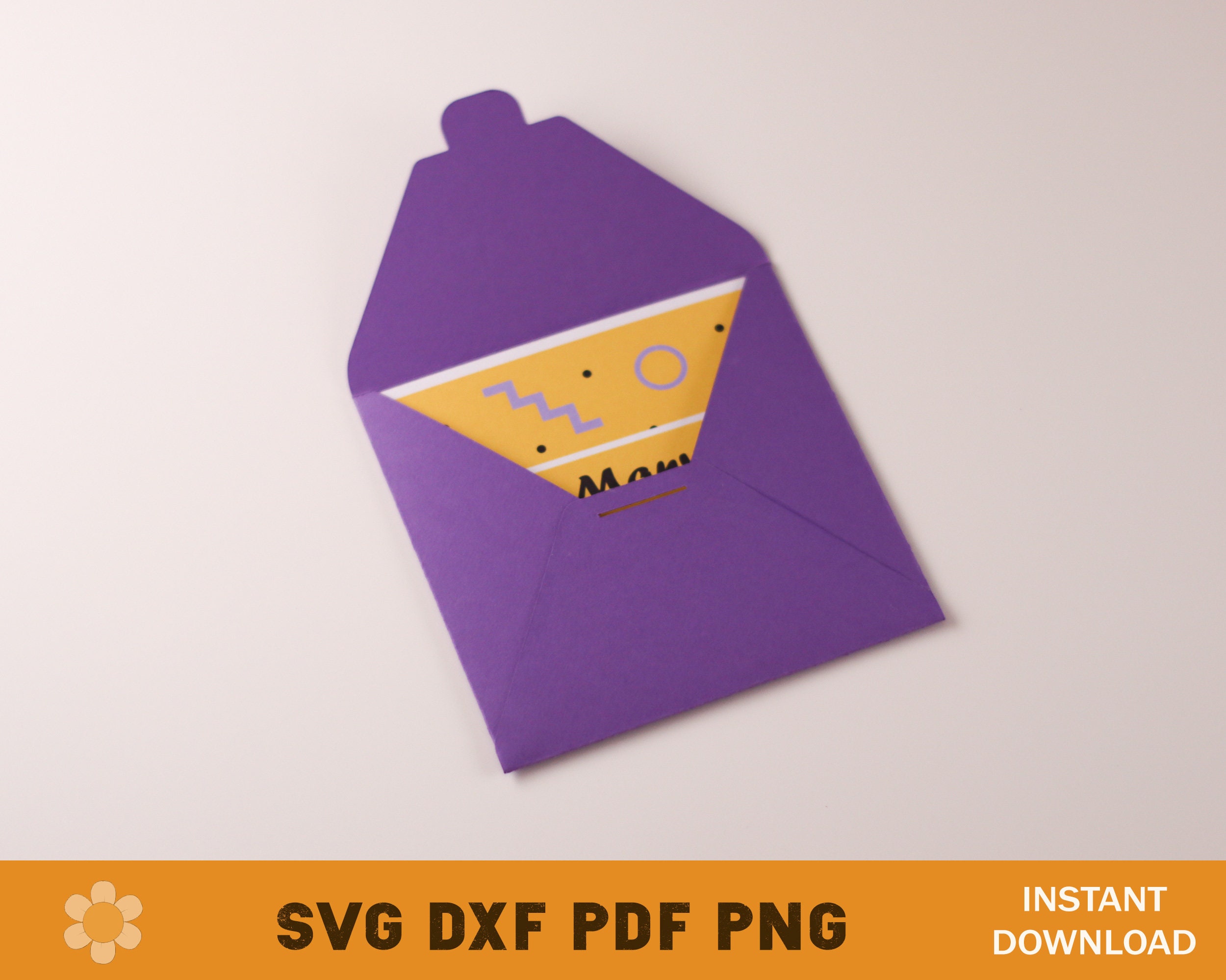 Greeting Card Envelope SVG Template 5x5 Greeting Card - Etsy