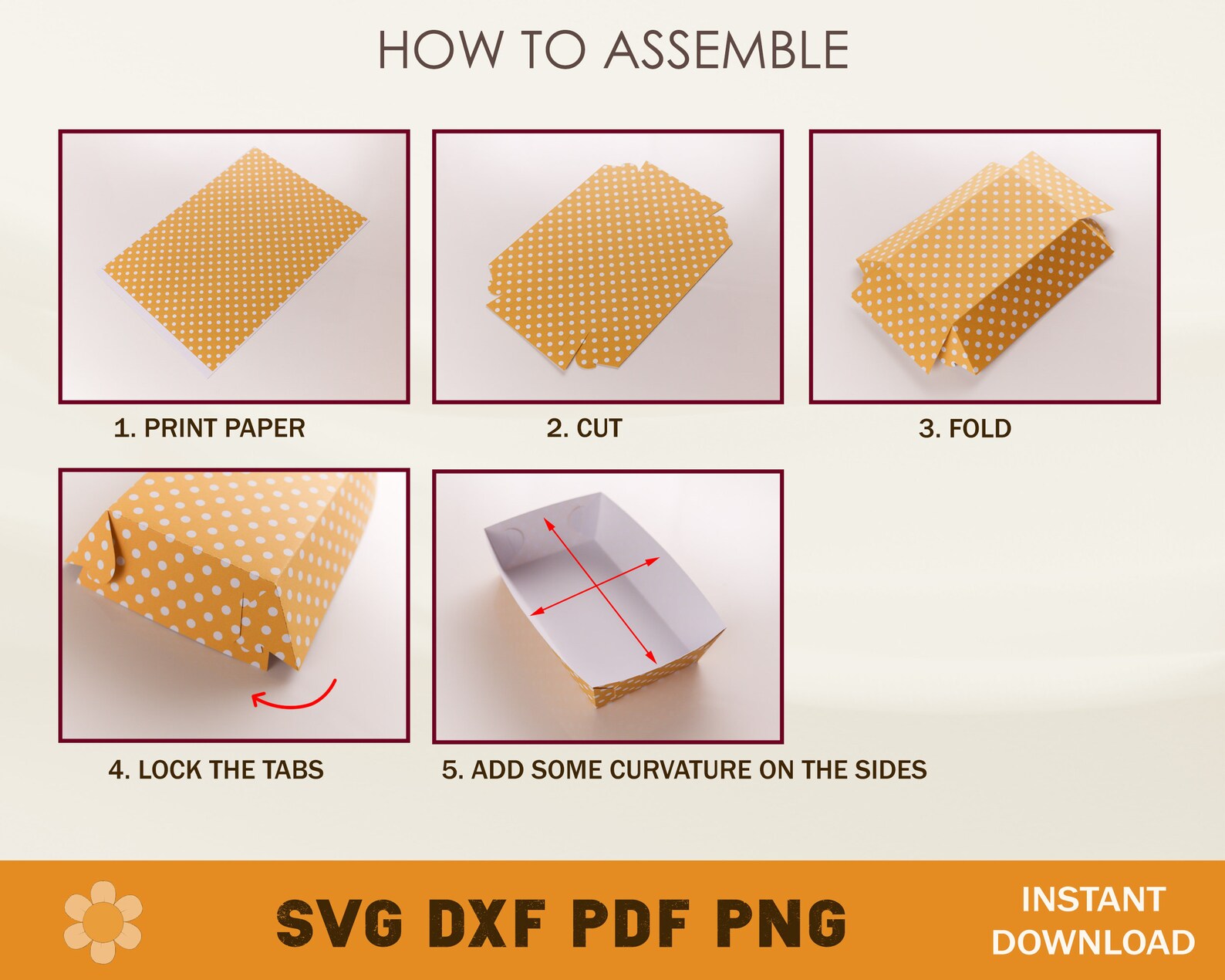 Food Tray Template: SVG, DXF, PDF Cut Files (a4/letter) - Etsy