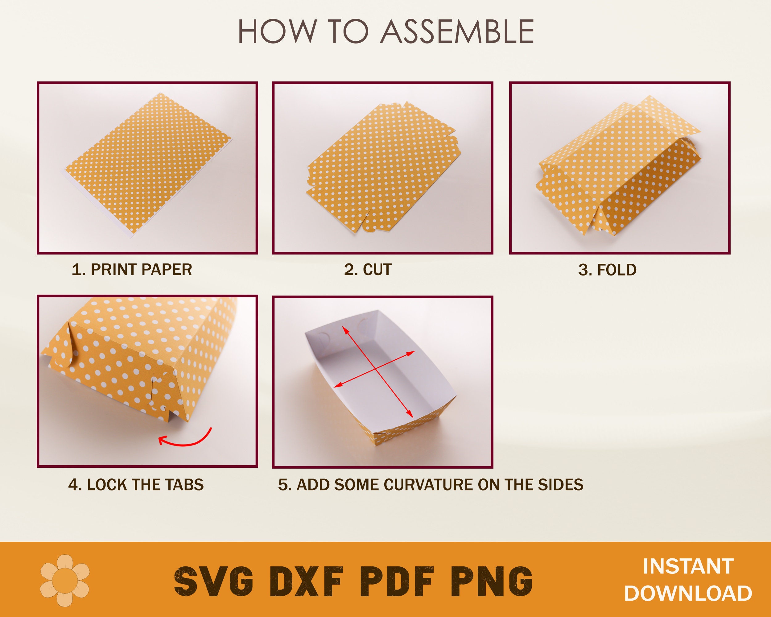 Food Tray Template Treat Tray Template Food Tray SVG Cricut - Etsy ...