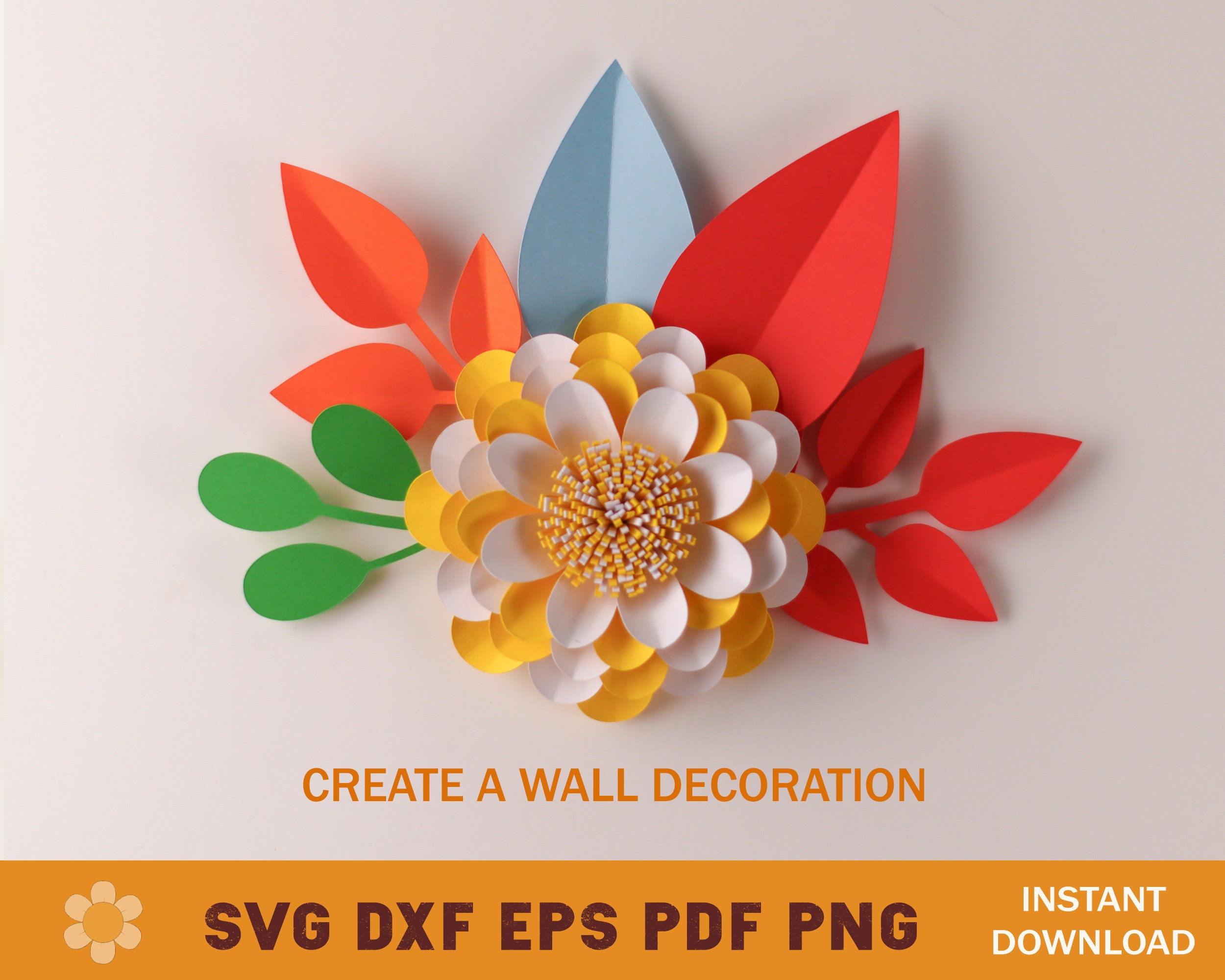 Easy Paper Flower SVG Template: Cricut & Silhouette Cut Files (digital ...
