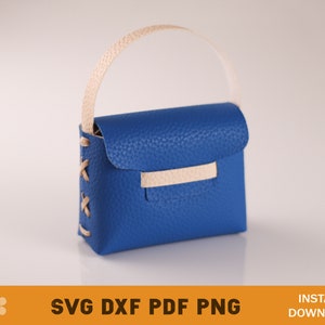 Faux Leather Mini Purse SVG Template: DIY Craft, Cricut, Silhouette Cut ...