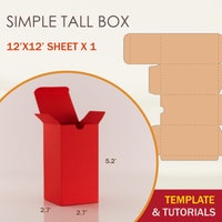 Tall Box Template BUNDLE, Tall Box Svg, Box With Handle Template, Gift ...
