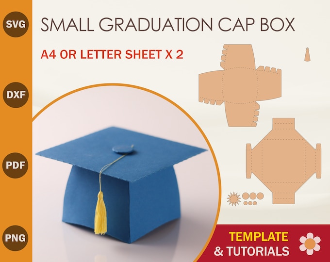 3D Graduation Cap Gift Box, Graduation Cap Box Template, Graduation Hat ...