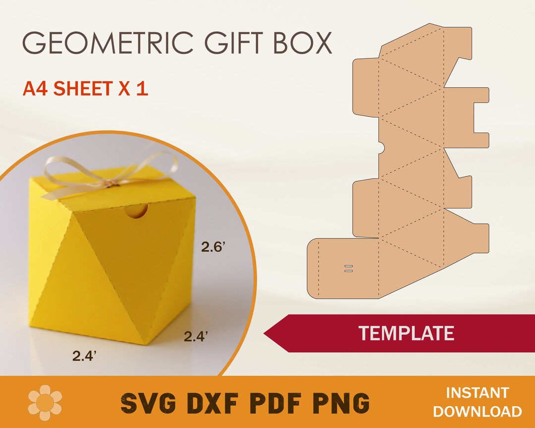Geometric Box SVG, Geometric Box Template, Favor Box SVG, Candy Box SVG ...