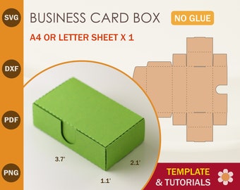 Business Card Box SVG Template, Business Card Dispenser, Cricut Cut ...