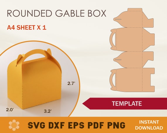 Mini Gable Box SVG Template Favor Box Template Rounded Gable - Etsy ...