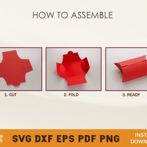 Pillow Box Template Pillow Box SVG Gift Box Template Box - Etsy