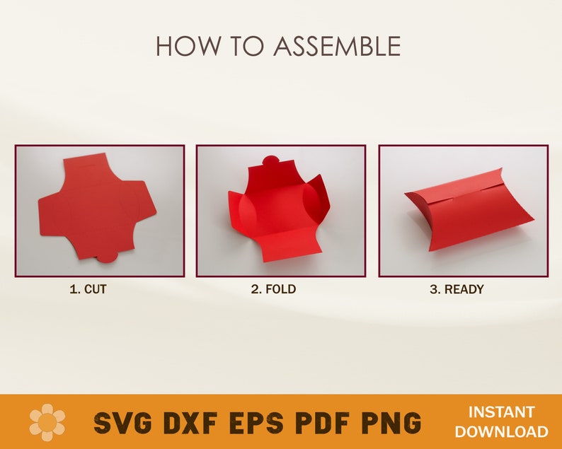 Pillow Box Template Pillow Box SVG Gift Box Template Box - Etsy