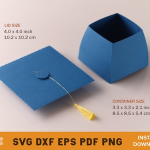 Graduation Cap Box SVG Template, Graduation Hat Template, Cricut Cut ...