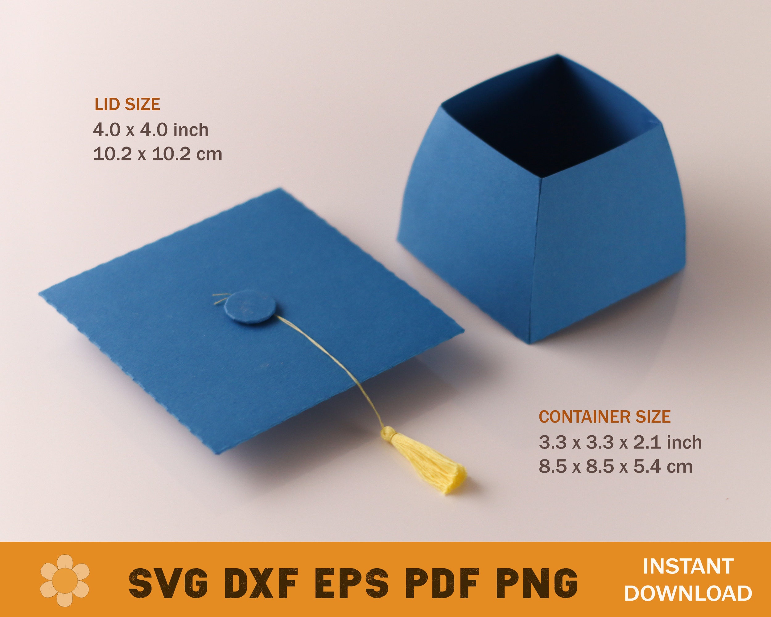 Graduation Cap Box SVG Template Graduation Hat Template - Etsy